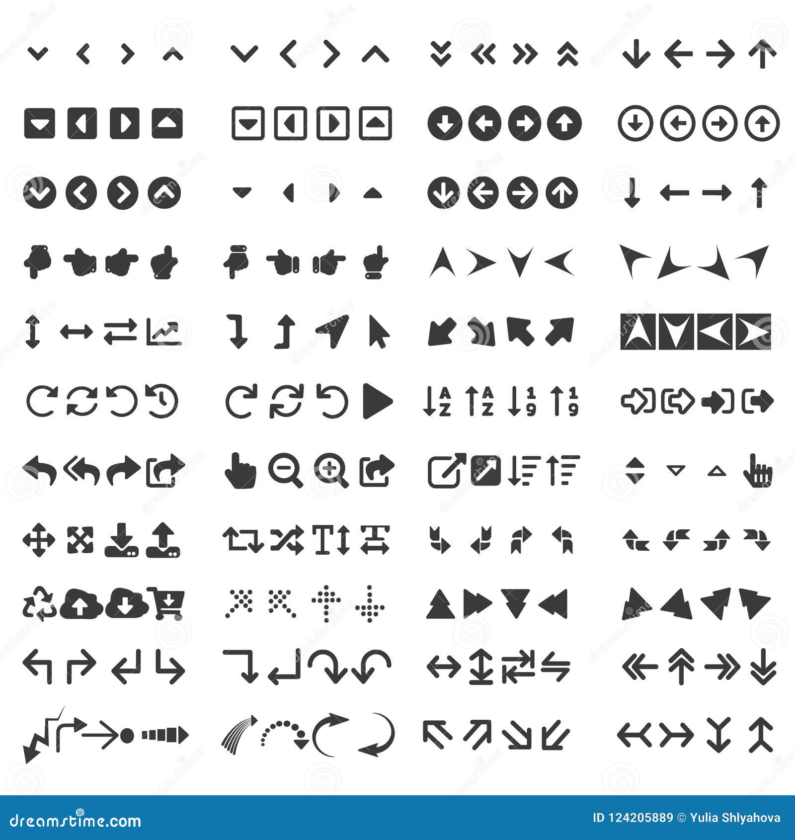 Big Modern Set of Different Style Arrows for Web Sites Stock Vector ...