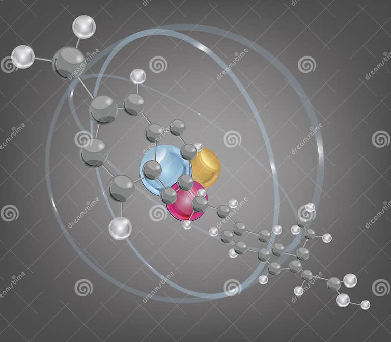 Big Molecule and Atomic Structure Stock Vector - Illustration of ...