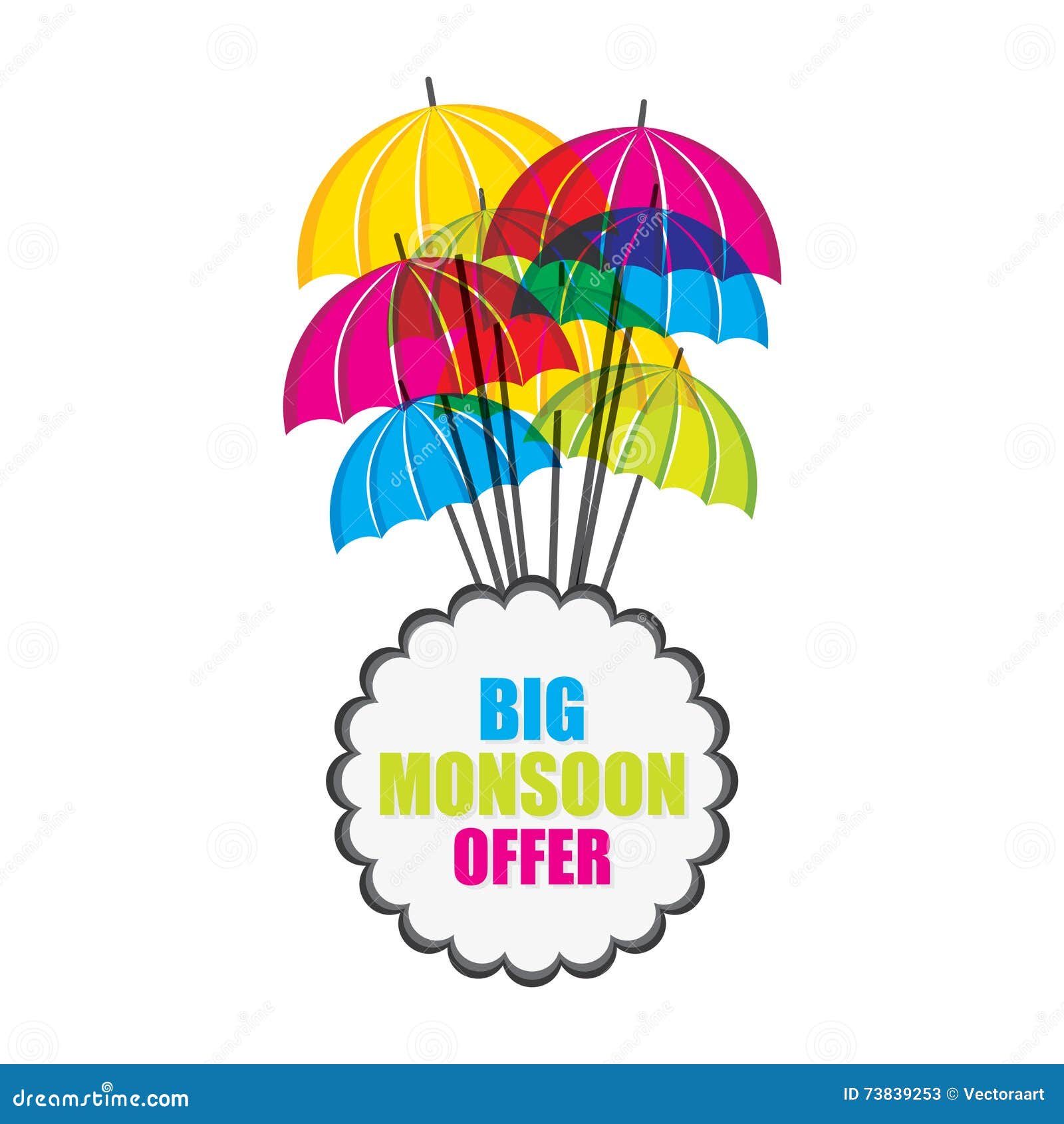Big Monsoon Offer Banner Design Vector Illustration | CartoonDealer.com ...