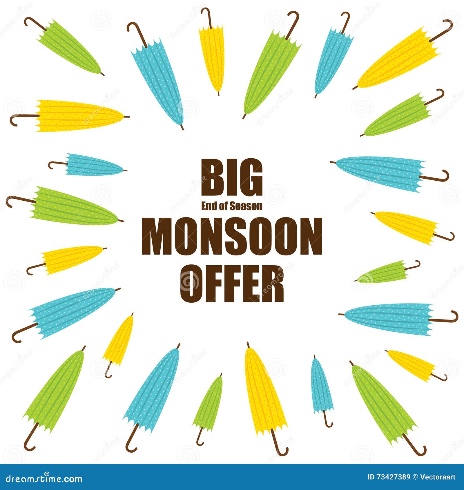 Big Monsoon Offer Banner Design Cartoon Vector | CartoonDealer.com ...