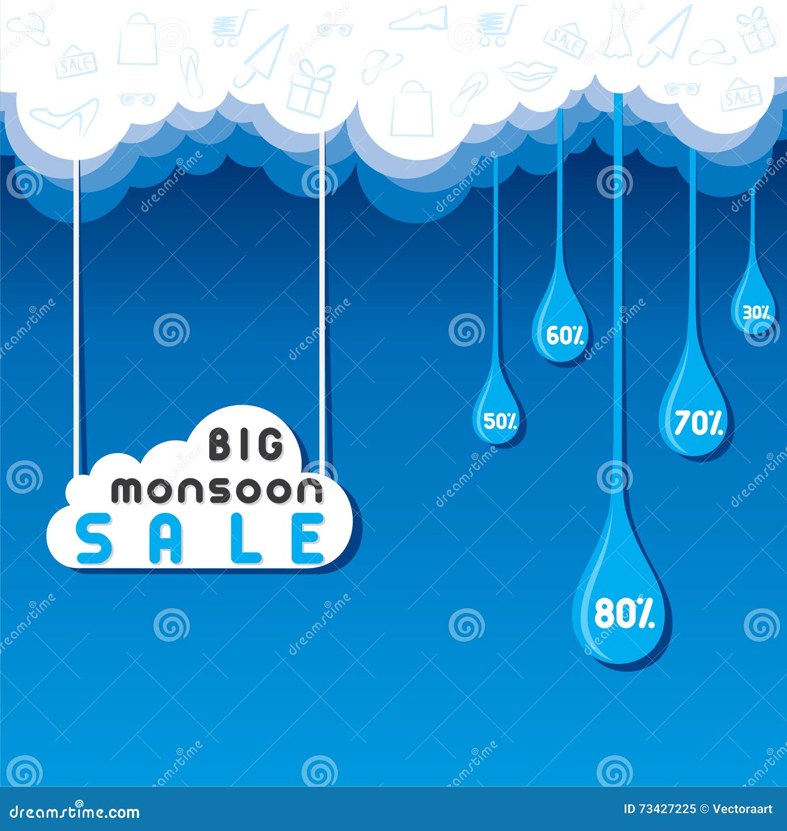 Big Monsoon Sale Banner Design Stock Vector - Illustration of raindrops ...