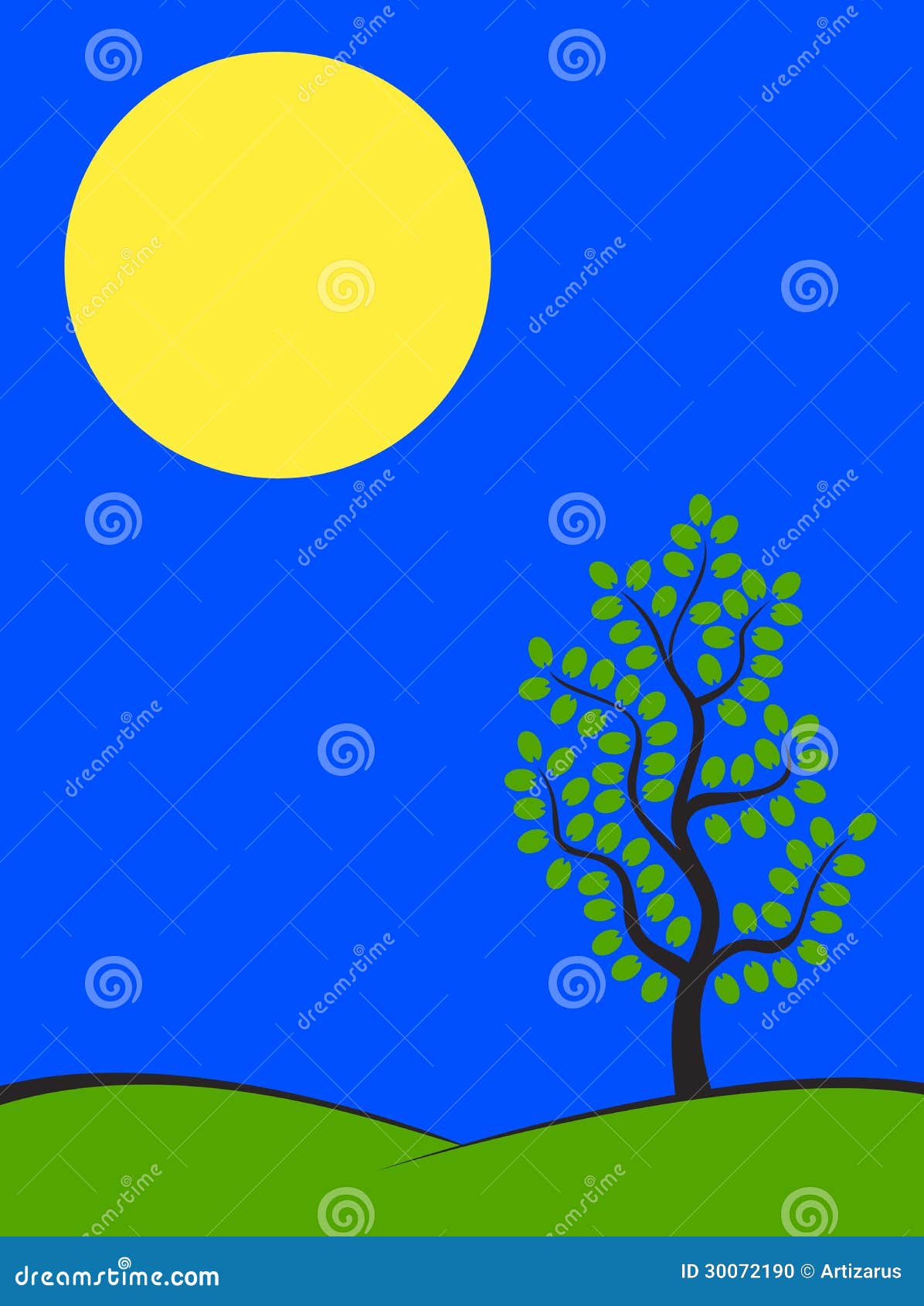 Spring Night stock vector. Illustration of clear, background - 30072190