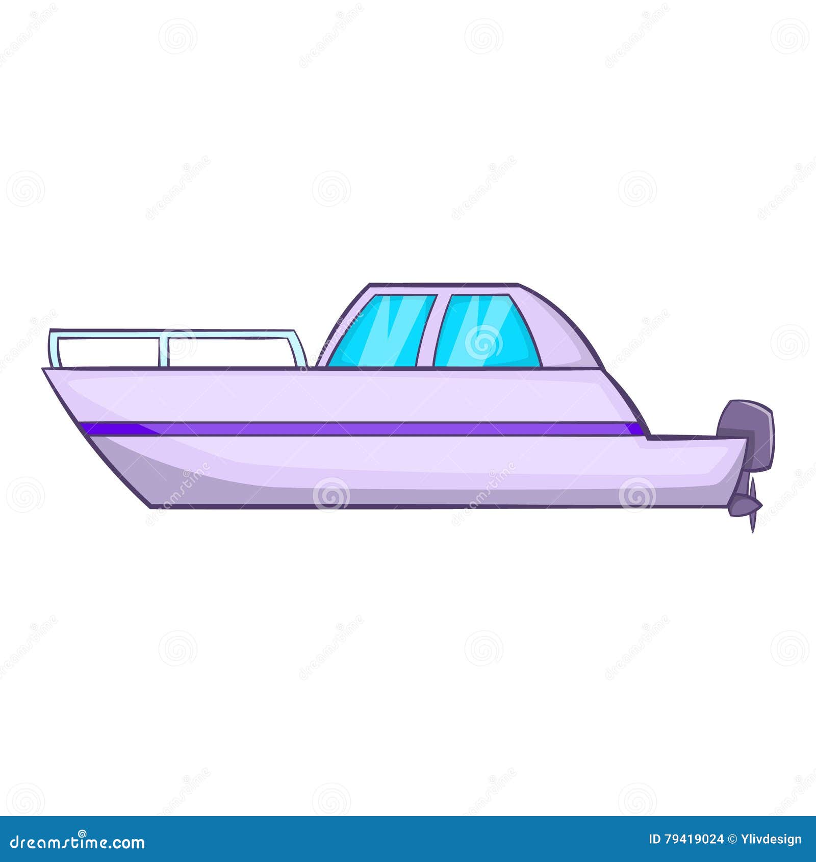 Big Motor Boat Icon, Cartoon Style Stock Vector - Illustration of ship ...