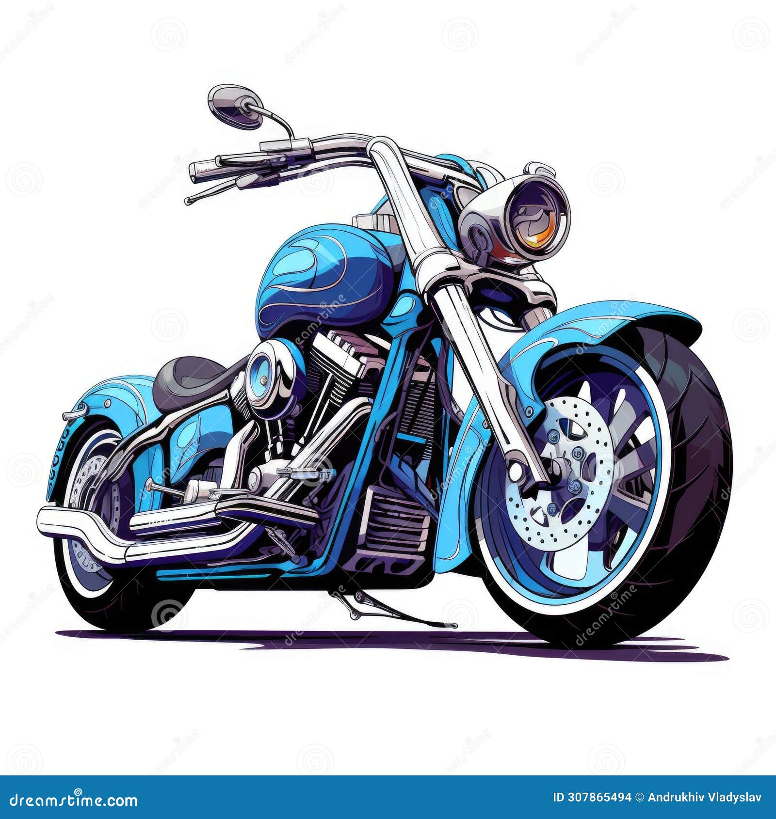 Big Motorcycle Illustration Isolated White Stock Illustration ...