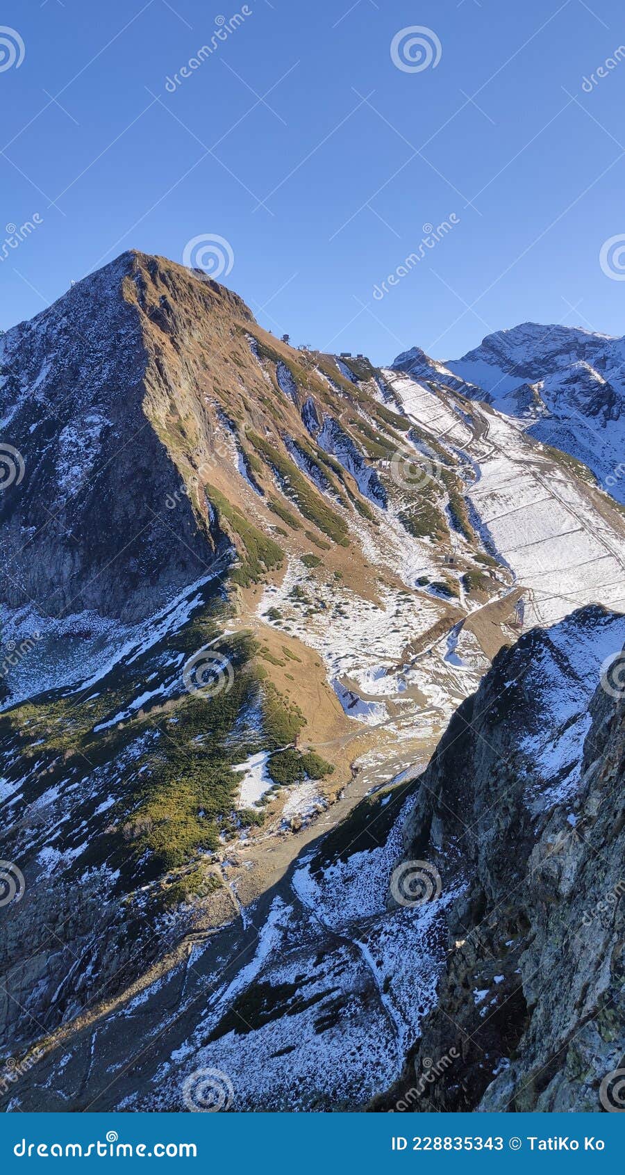 Big mount with snow stock image. Image of cliff, wilderness - 228835343