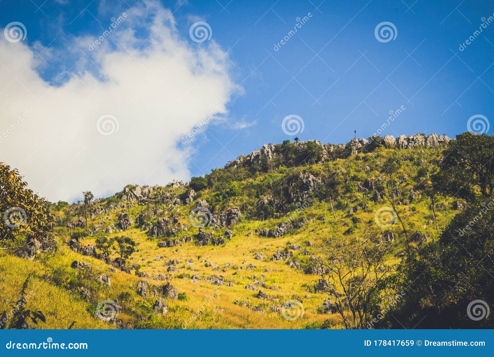 Big Mountain with Clear Blue Sky Stock Image - Image of blue, mountains ...