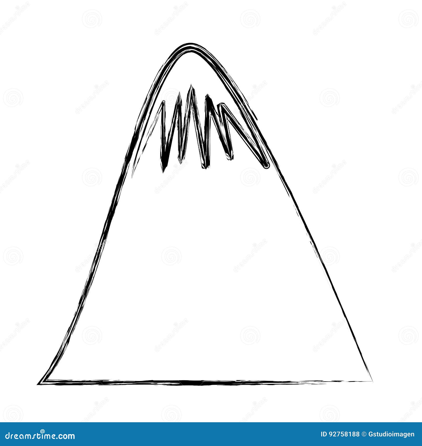 Big mountain drawing icon stock vector. Illustration of vector - 92758188