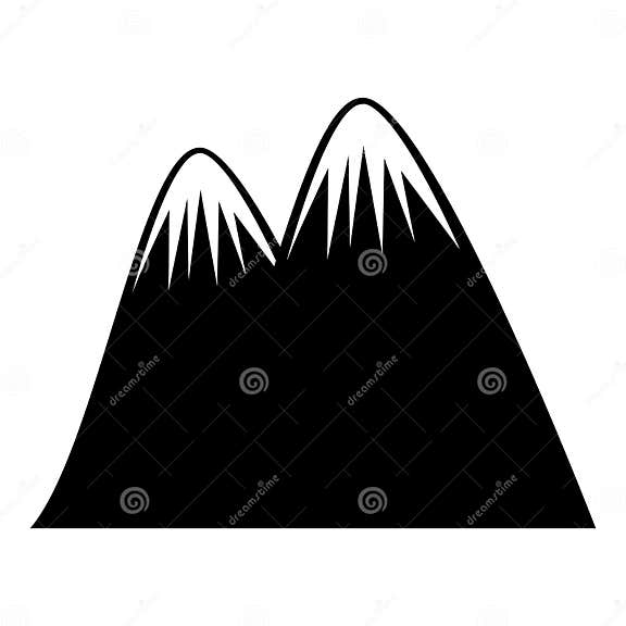 Big mountain drawing icon stock vector. Illustration of drawing - 92758206