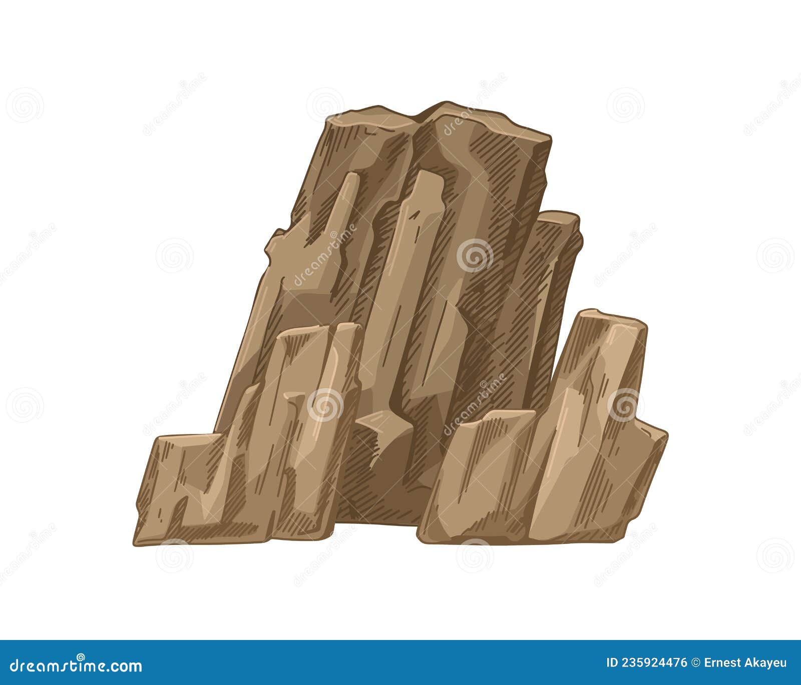 Big Mountain Rock Formation. Igneous Basalt Stone Group of Irregular ...