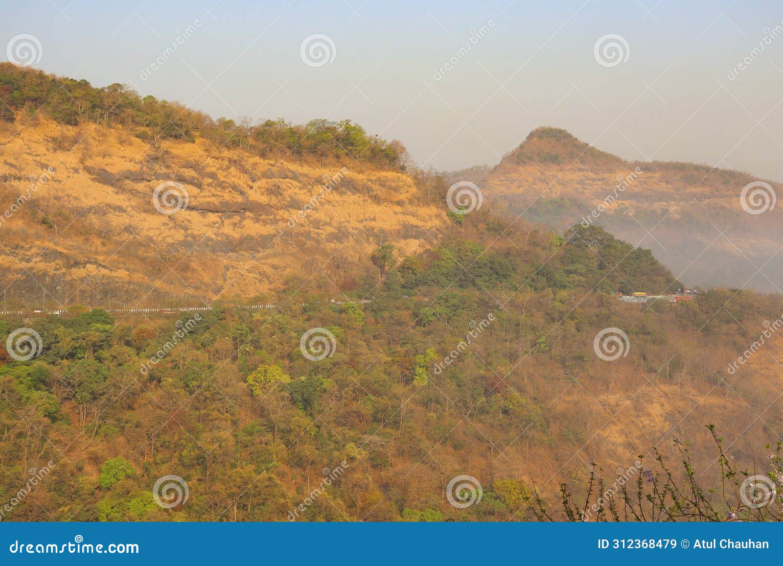 Big Mountain with Small Tree in Hot Summer Climate Stock Image - Image ...