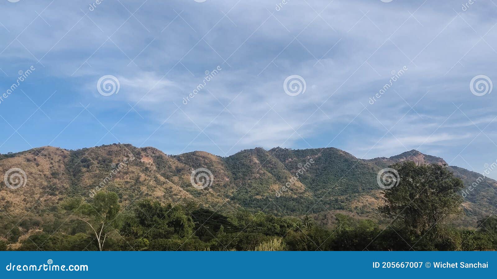 Big Mountains without Trees and White Clouds Stock Image - Image of ...
