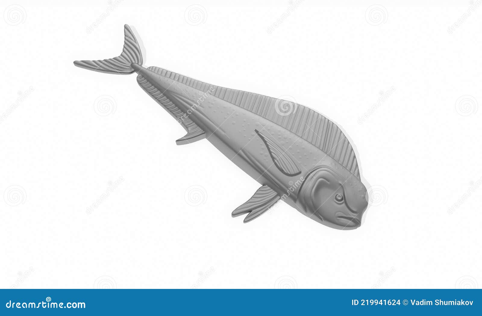 Big Mouth Cod Fish Upwards Pose 3d Render Isolated Stock Illustration ...