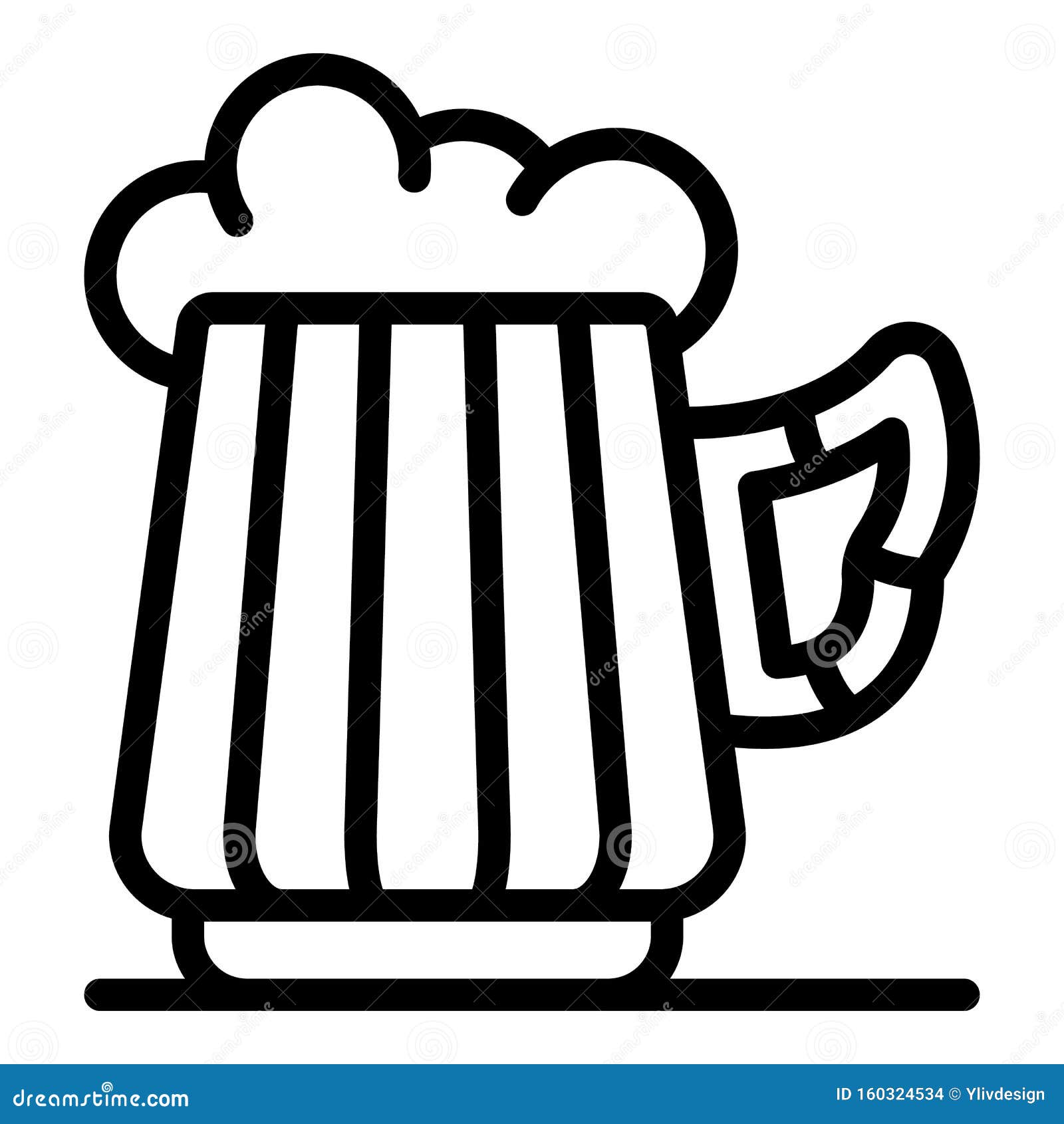 Big Mug of Beer Icon, Outline Style Stock Vector - Illustration of cold ...