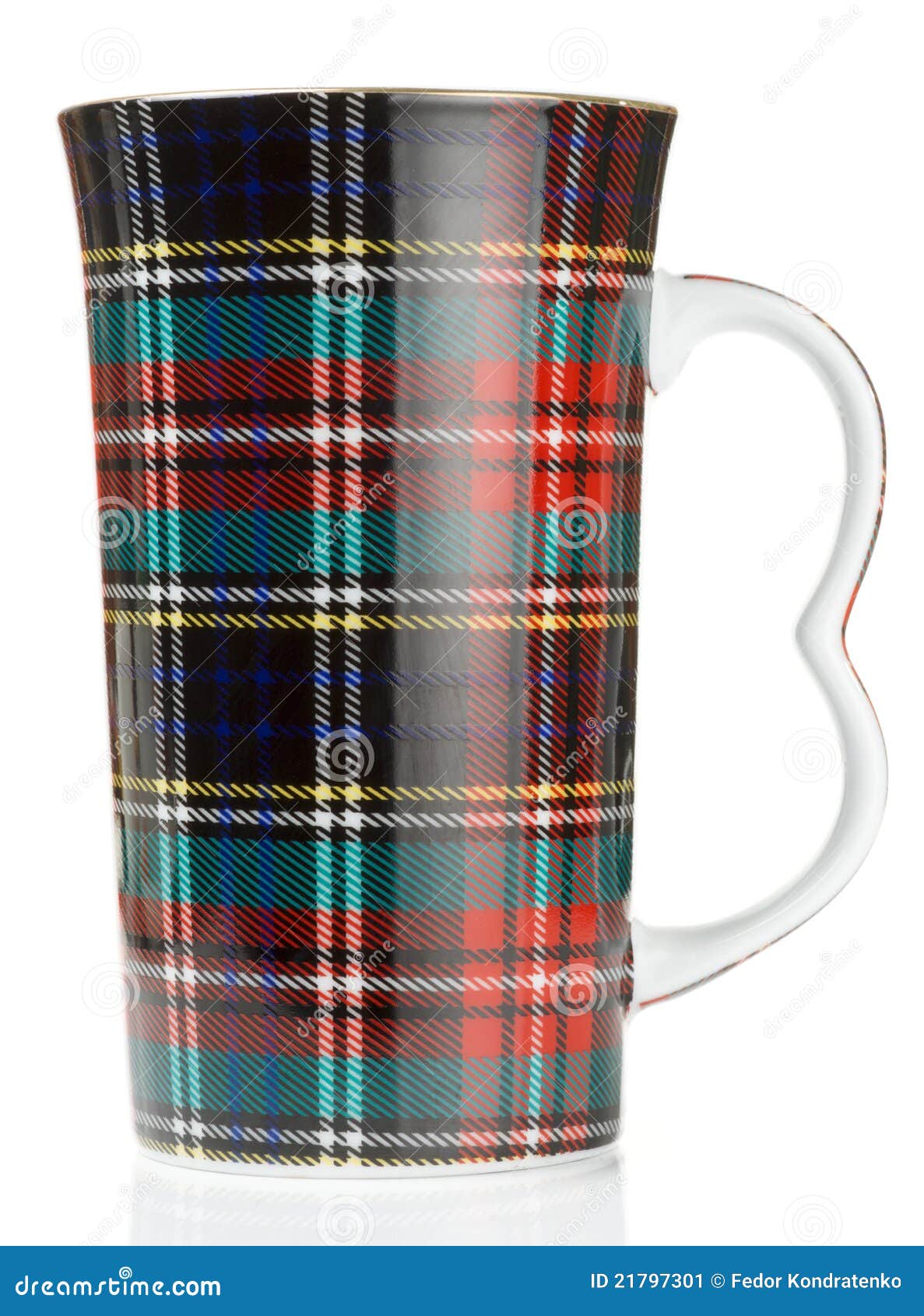 Big Mug with Tartan Scottish Style Texture Stock Image - Image of ...