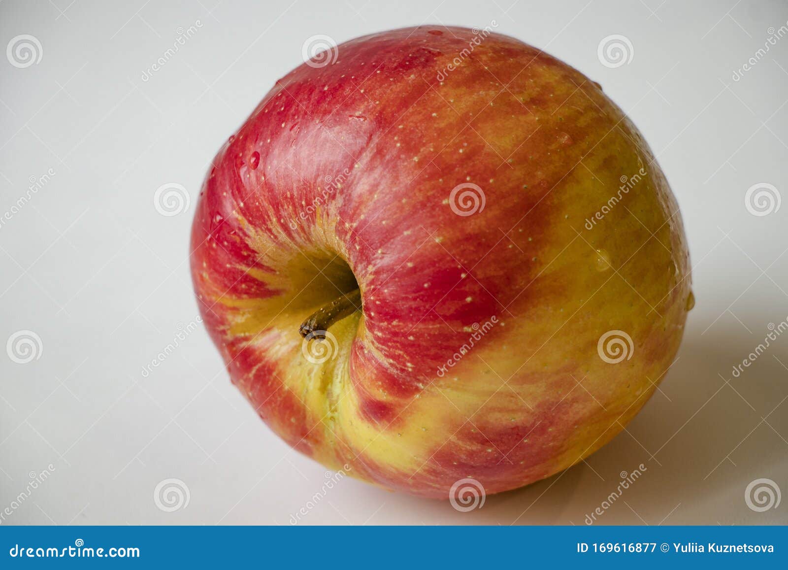Big Multi-colored Apple. Red. Yellow. Green. on the White Background ...