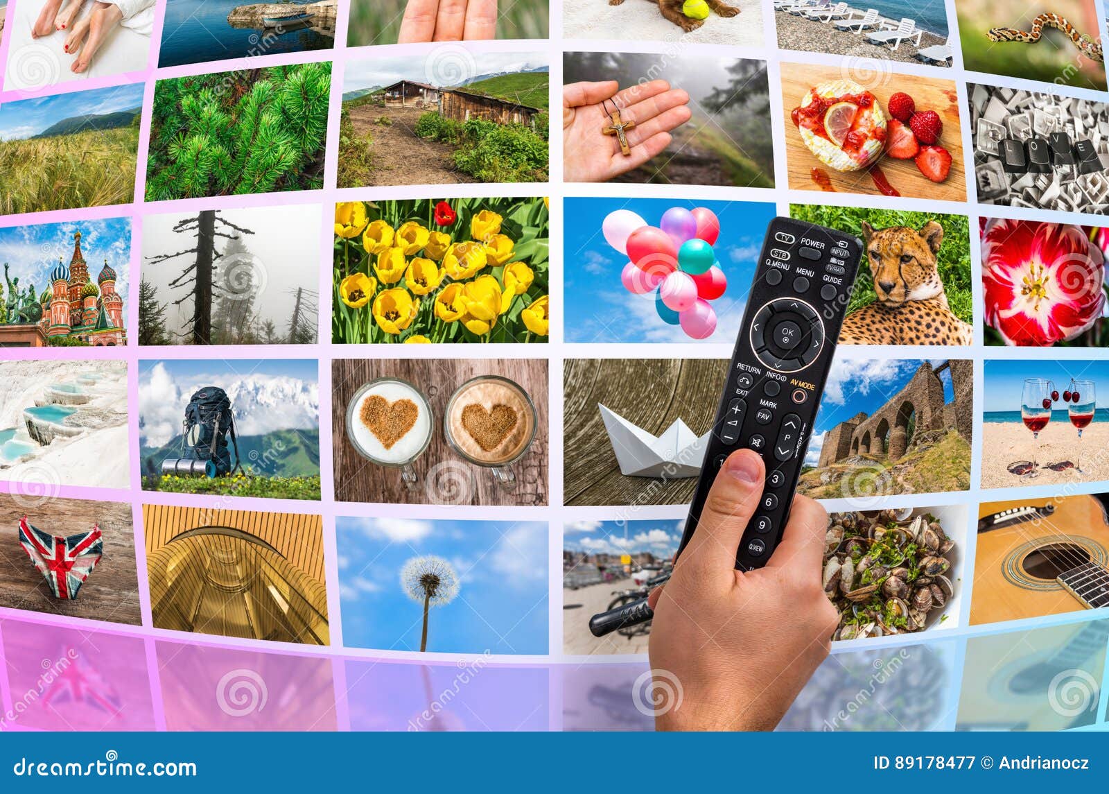 Big Multimedia Broadcast Video Wall with Remote Control Stock Image ...