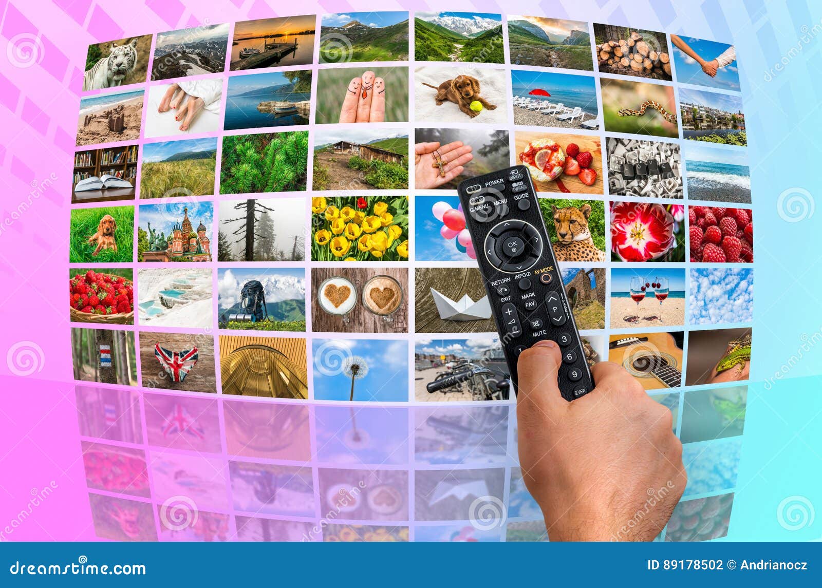Big Multimedia Broadcast Video Wall with Remote Control Stock Photo ...