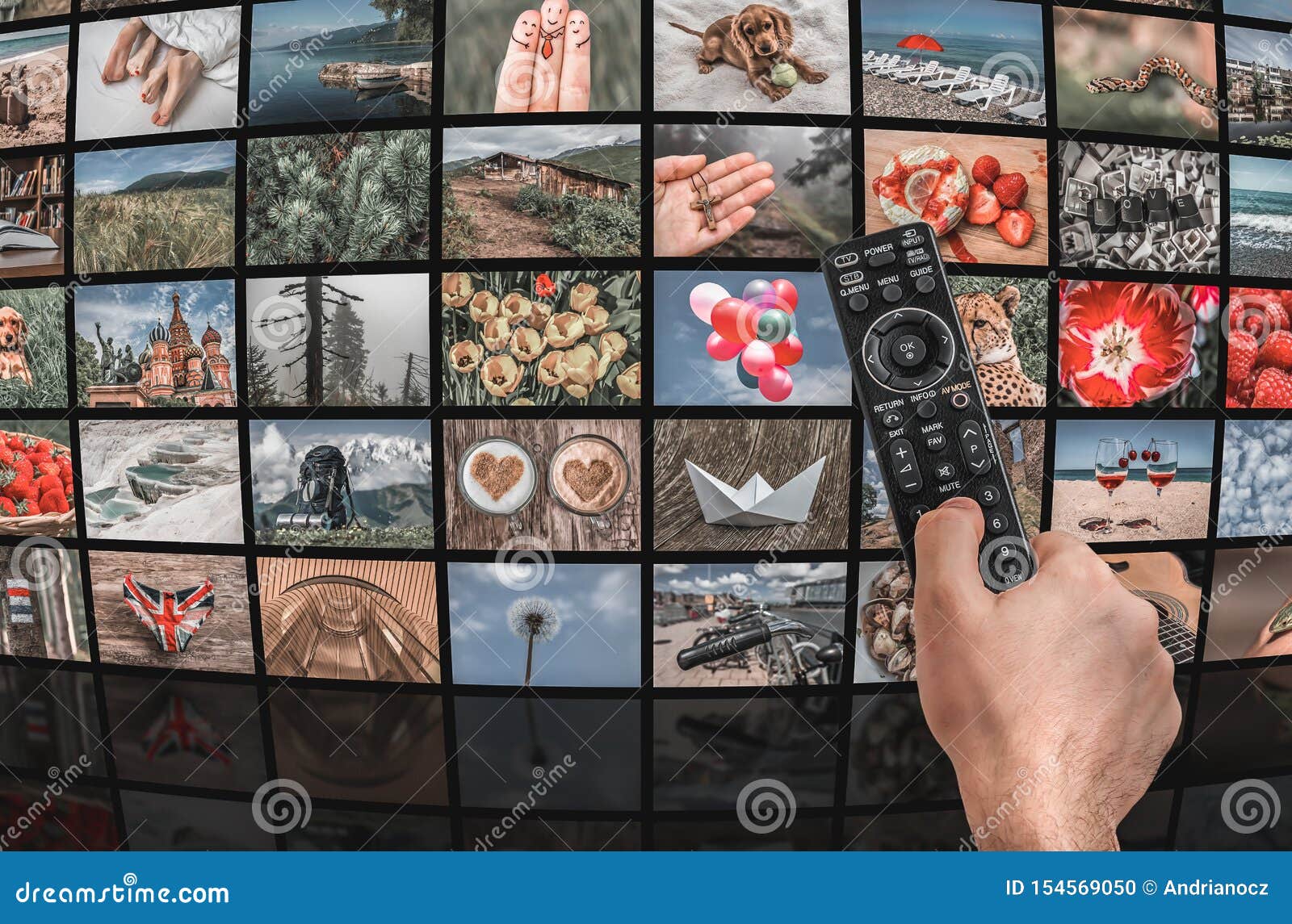 Big Multimedia Broadcast Video Wall with Remote Control Stock Photo ...
