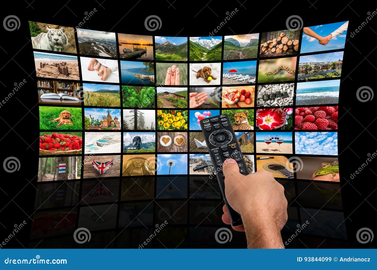 Big Multimedia Broadcast Video Wall with Remote Control Stock Image ...