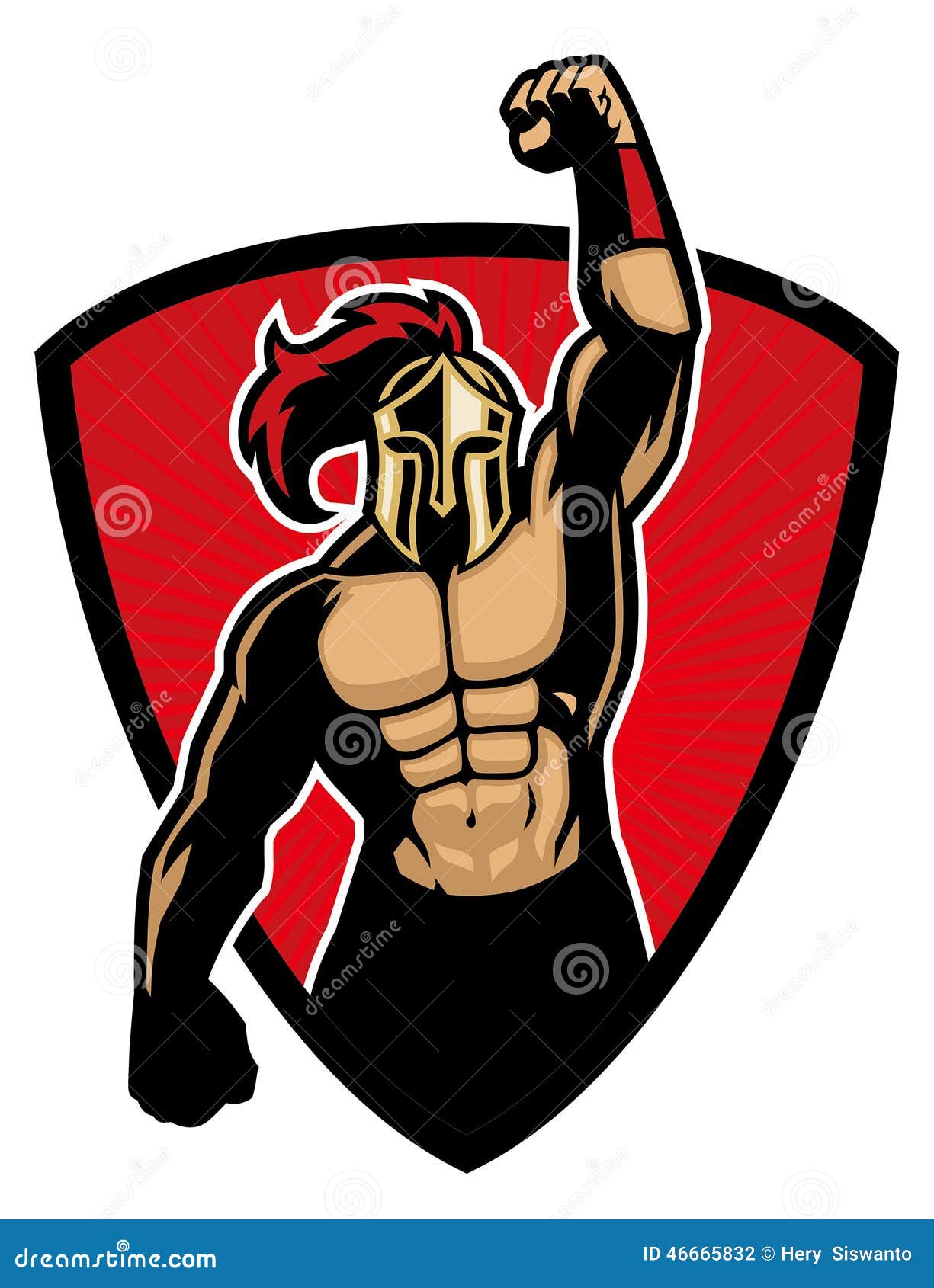 Big muscle warrior stock vector. Illustration of strength - 46665832