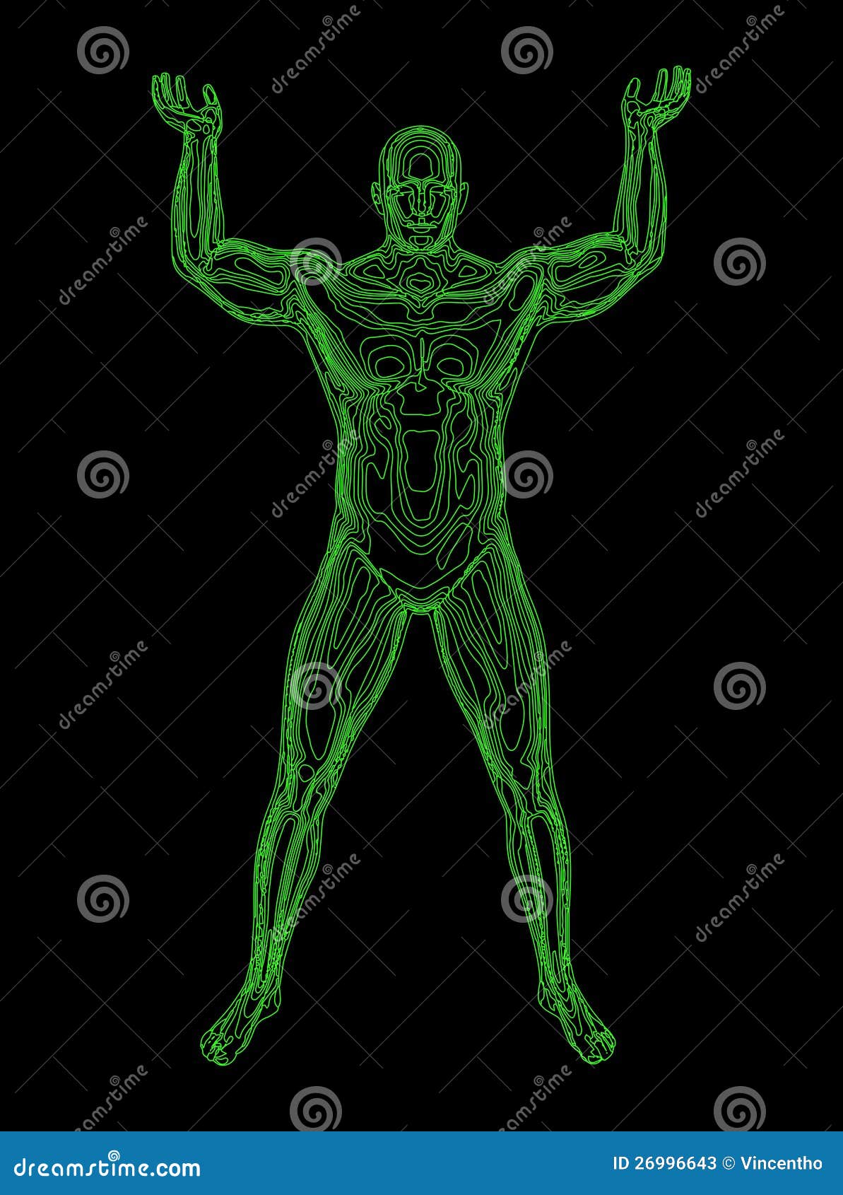 Big Muscular Strong Matrix Man in Lifting Posture Stock Vector ...