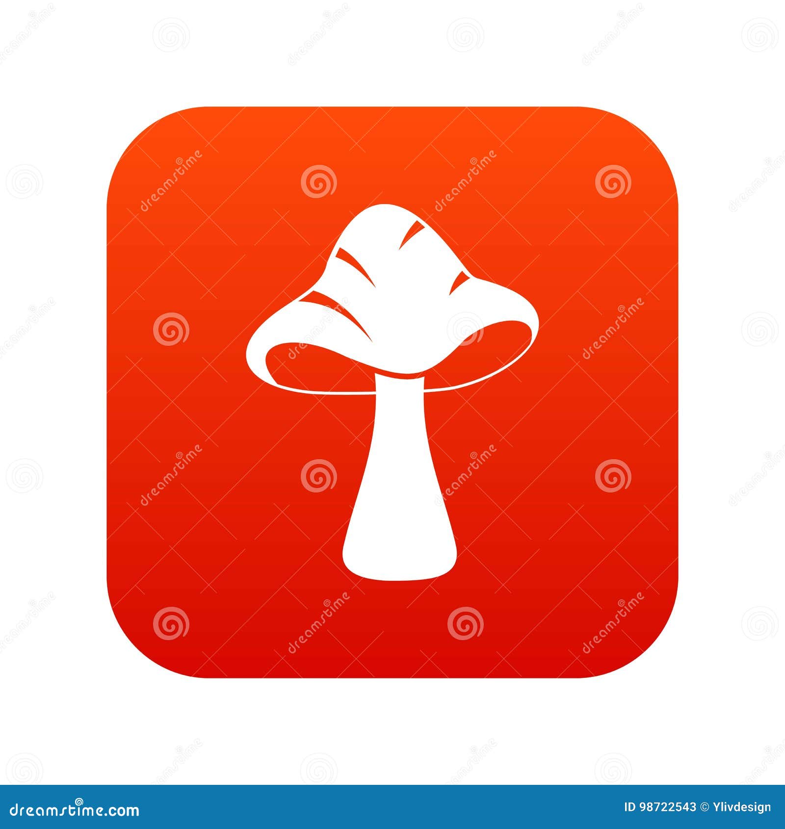 Big Mushroom Icon Digital Red Stock Vector - Illustration of fungus ...