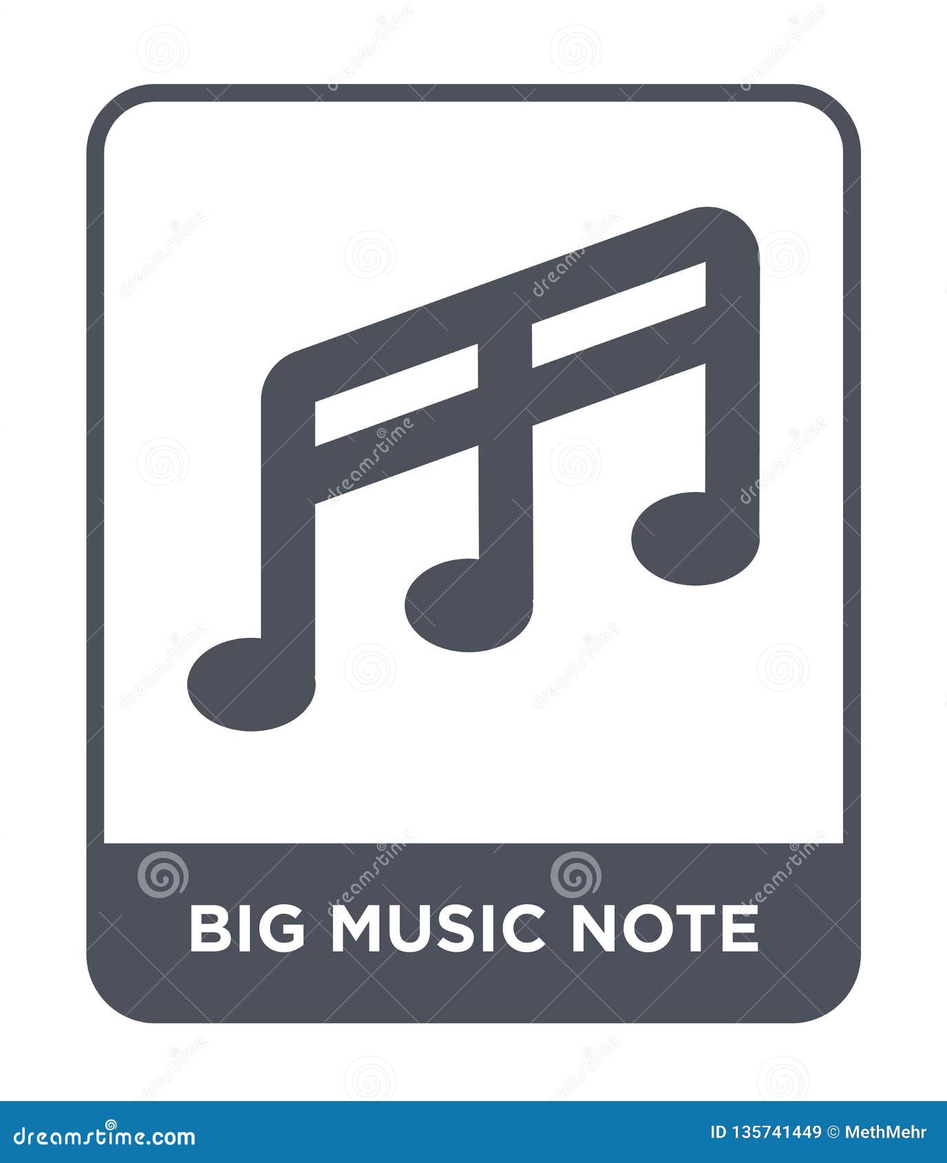 Big Music Note Icon in Trendy Design Style. Big Music Note Icon ...