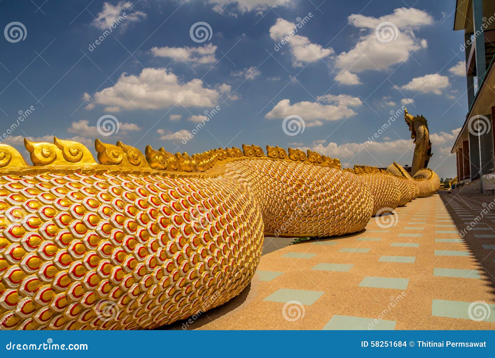 A Big Naga snake guarding stock photo. Image of mythological - 58251684