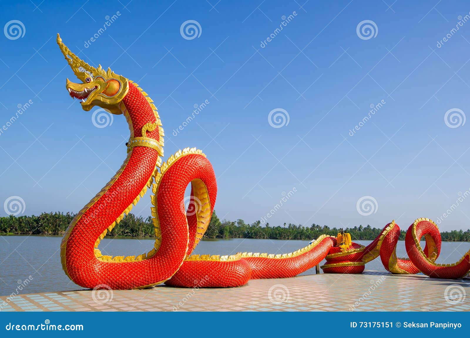 Big Naga Statue stock image. Image of religion, snake - 73175151