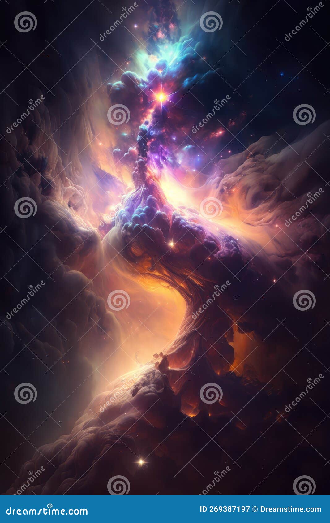 Big Nebula in Space Generated Ai Stock Illustration - Illustration of ...