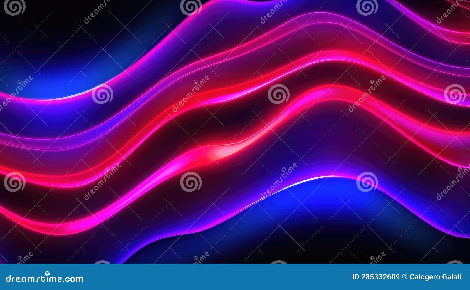 Big Neon Light Lines, Wave Wallpaper, Ai Generated Image Stock ...