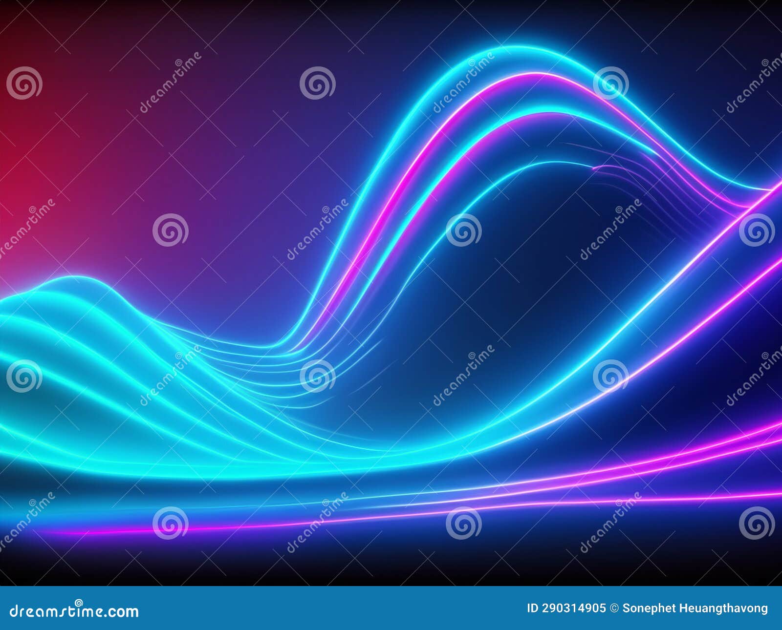 Big Neon Wave Background stock illustration. Illustration of lighting ...