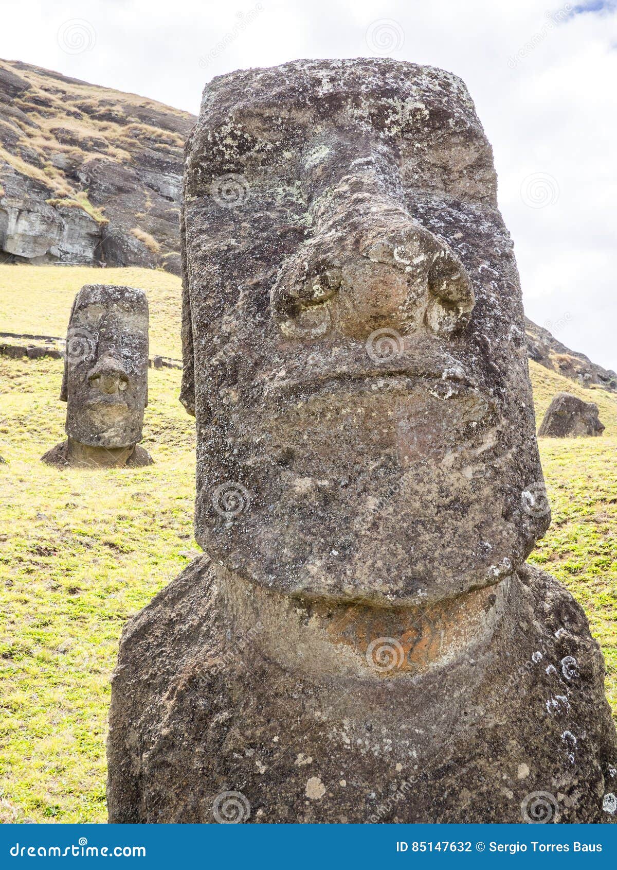 The big nosed Moai stock photo. Image of heads, easter - 85147632
