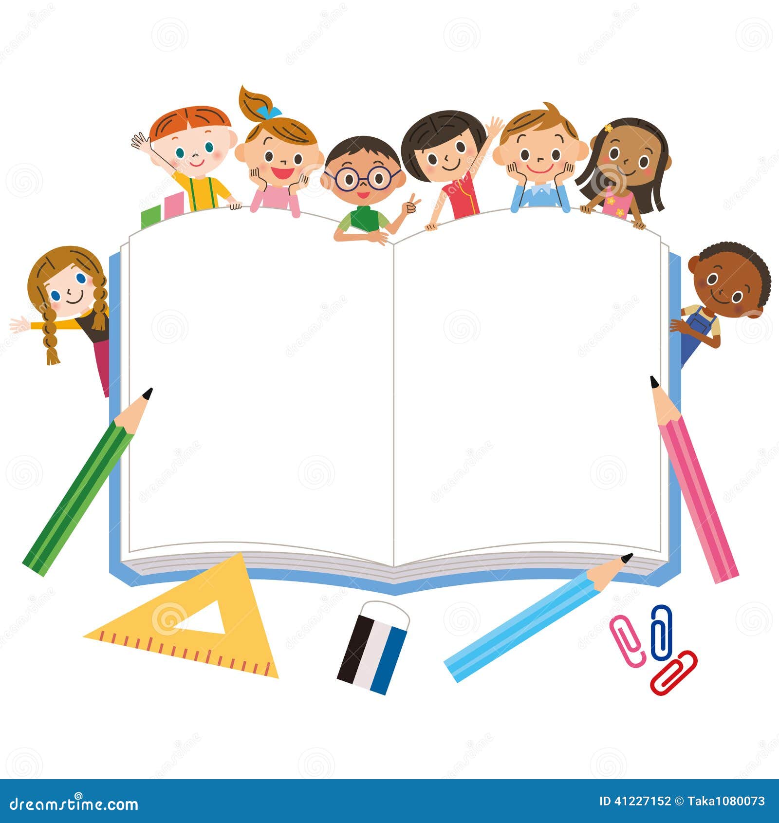 Big notebook and children stock vector. Illustration of winter - 41227152