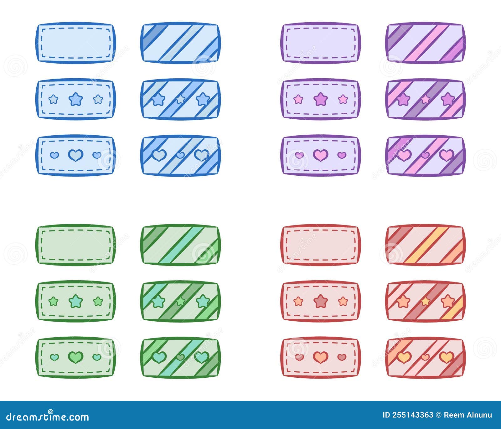 Set of Big Notes with Shapes for Digital Notes in Colors Stock Vector ...