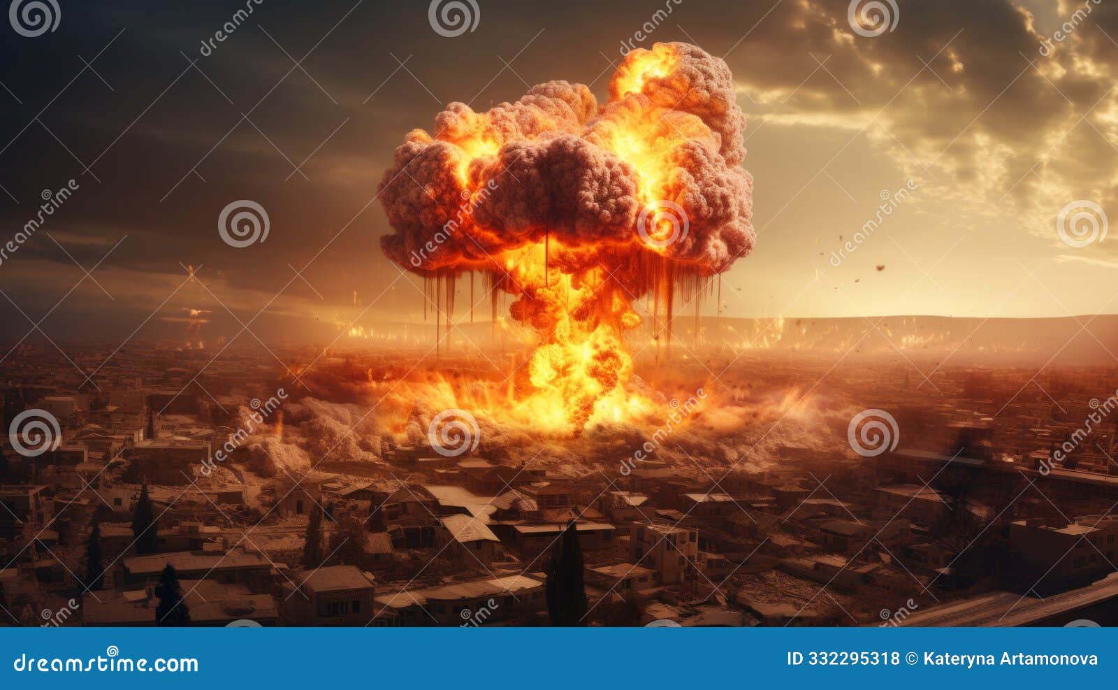 A Big Nuclear Explosion in the City. Generative AI. Stock Photo - Image ...