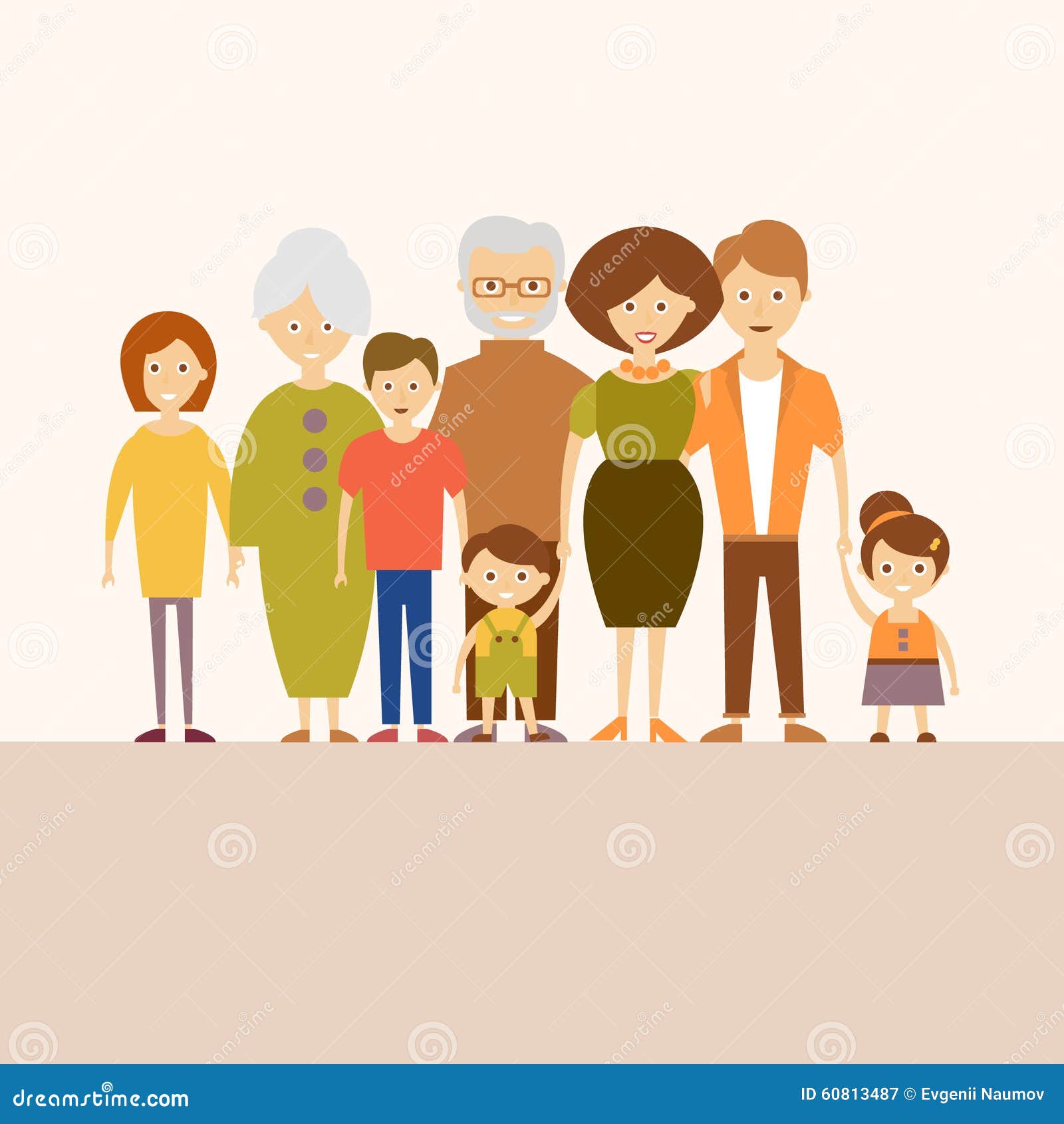 Big Nuclear Family. Vector Illustration In Flat Stock Vector - Image ... Big Nuclear Family. Vector Illustration In Flat Stock Vector - Image ...