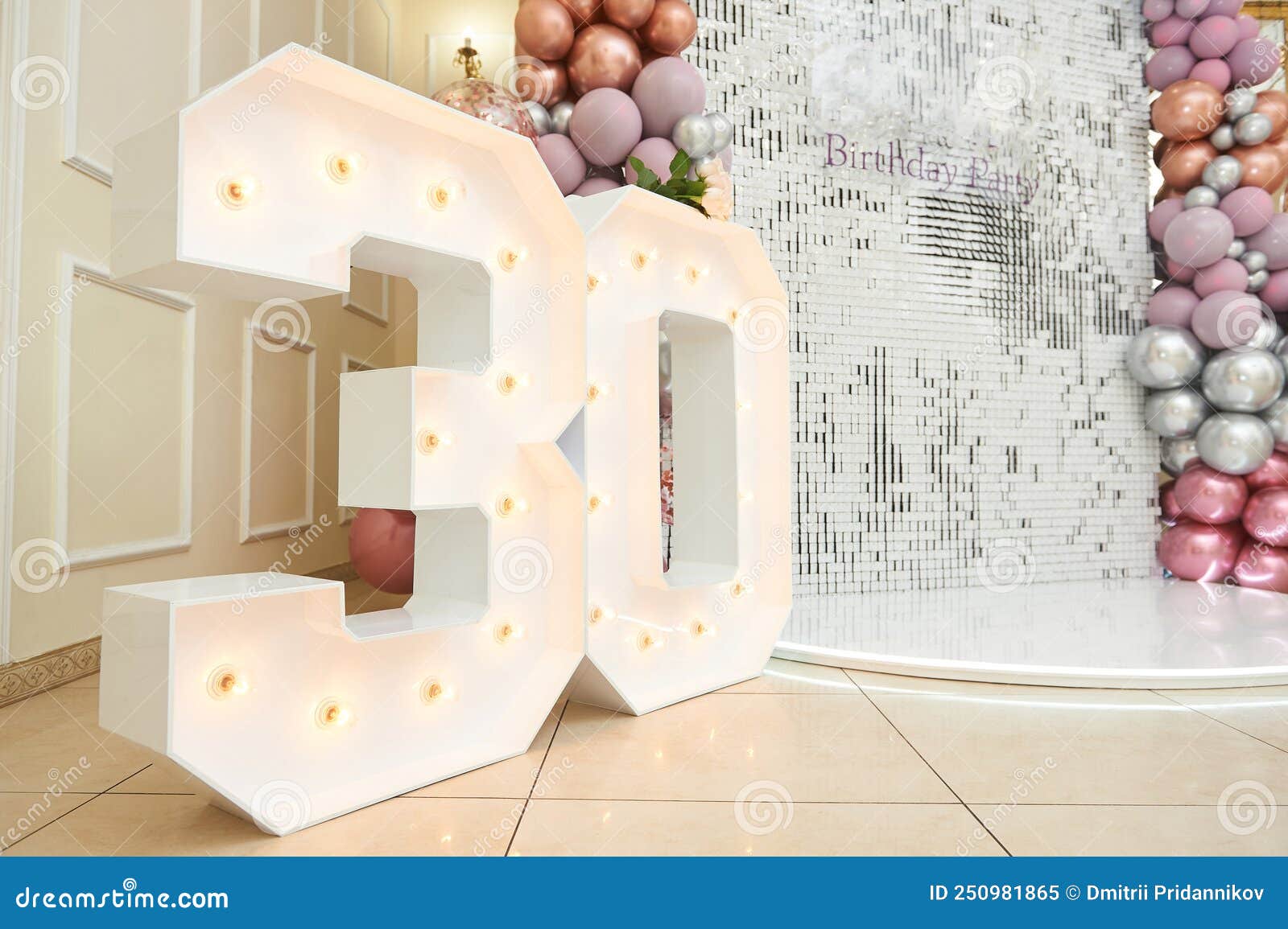 Big Numbers for the Celebration of the Anniversary of 30 Years Stock ...