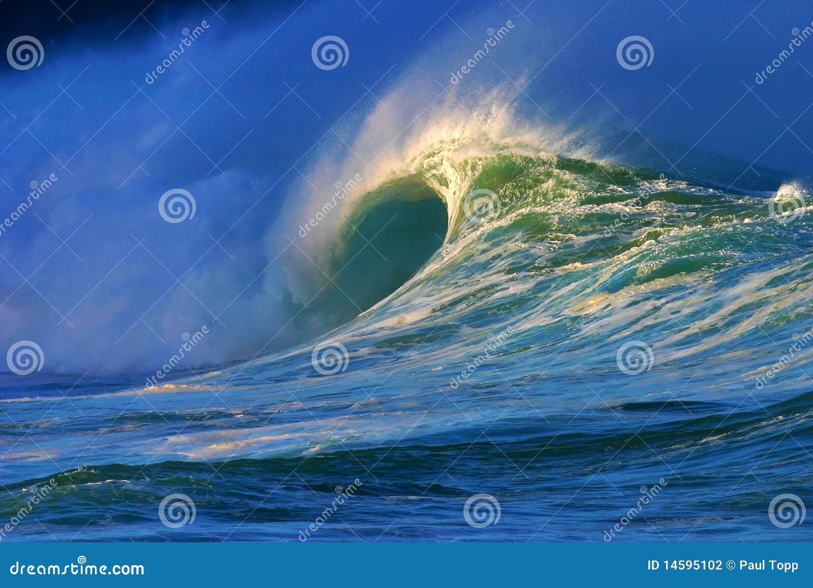 Big Ocean Wave at Waimea Bay Beach Stock Photo - Image of waimea, tube ...