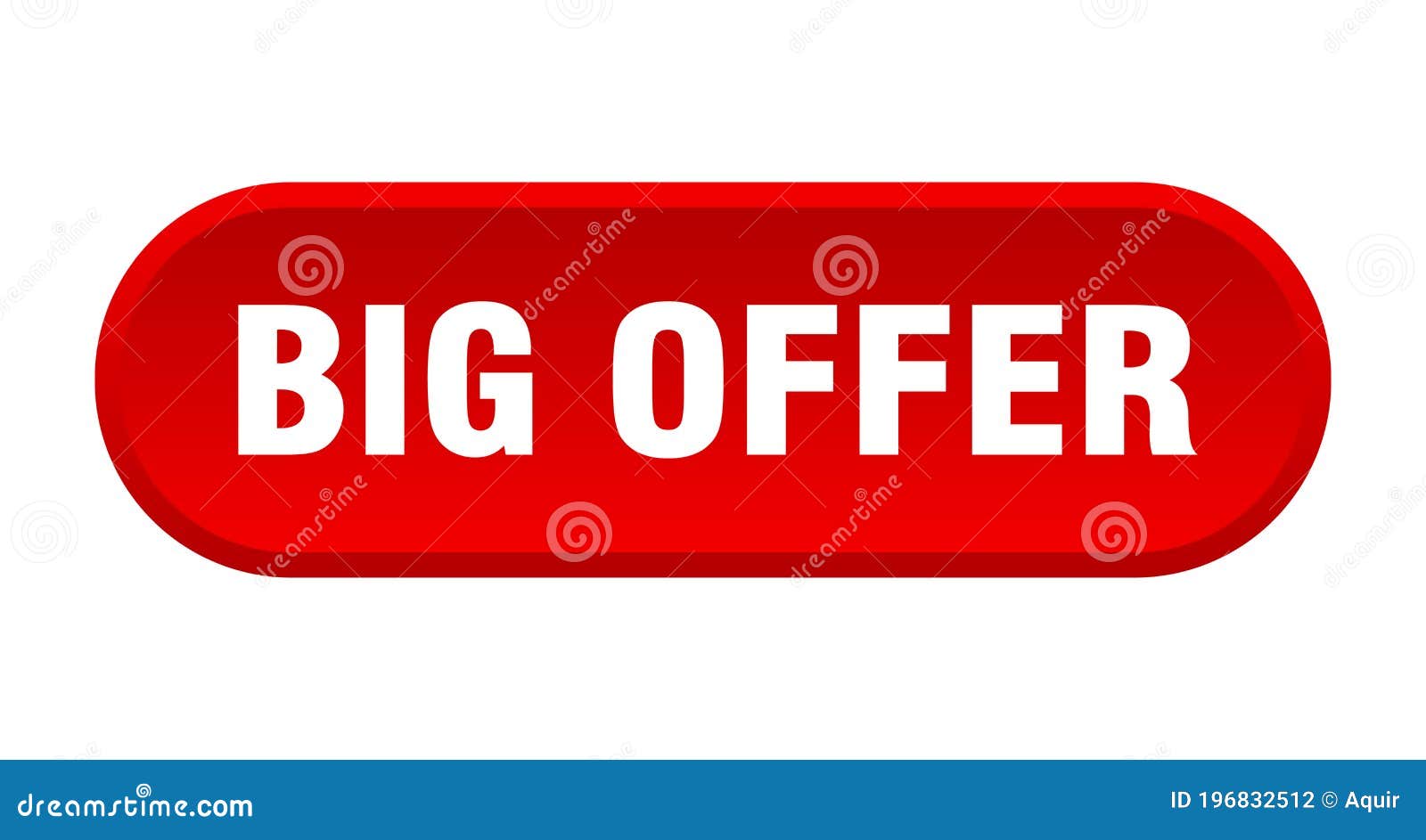 Big Offer Button. Rounded Sign on White Background Stock Vector ...