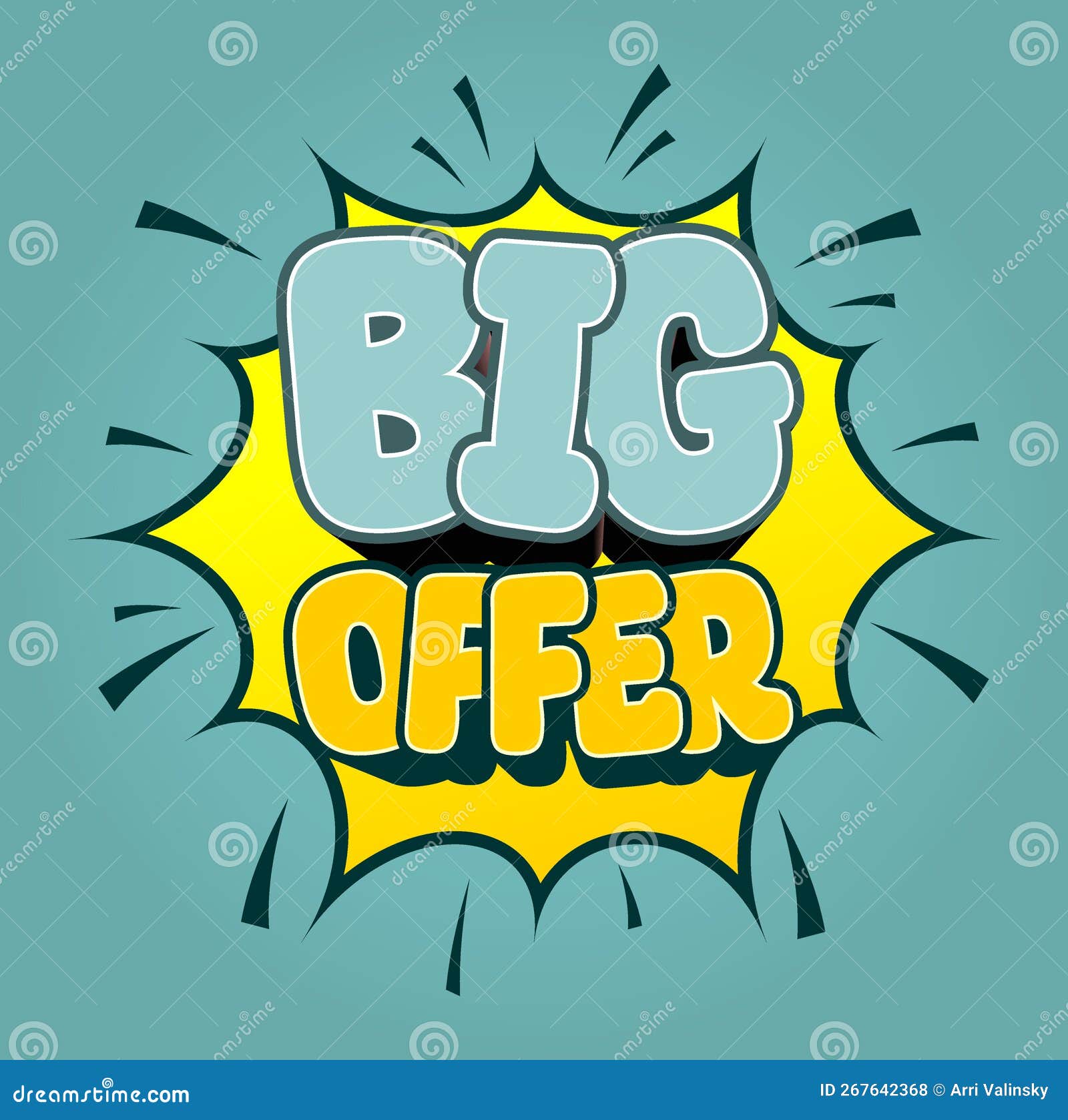 Big Offer Design with Blue and Yellow Color and Explosion Simulation ...