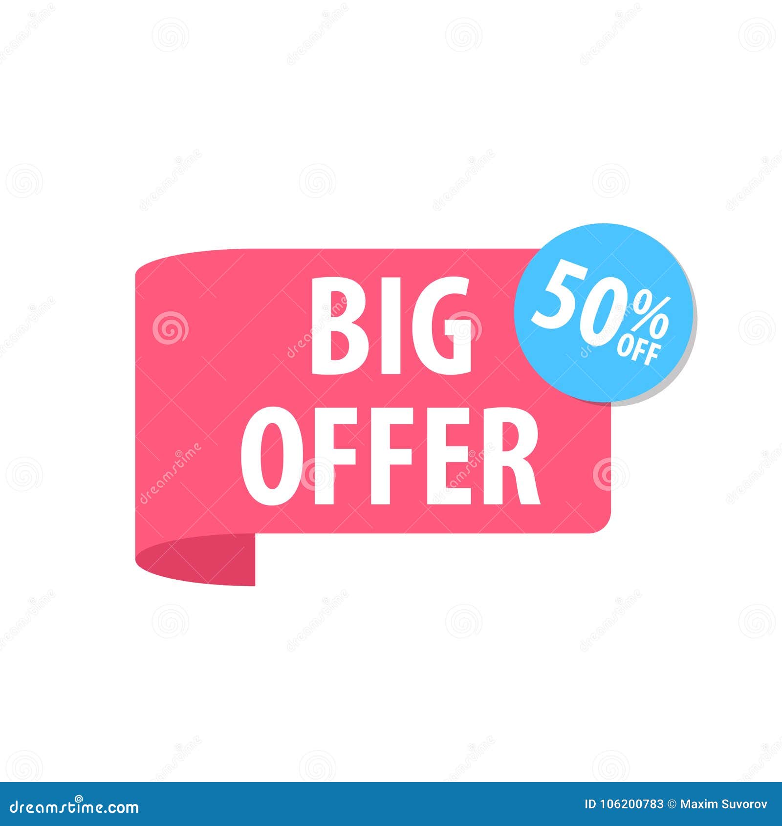 Big Offer Label. Isolated on White. Red Color Stock Vector ...