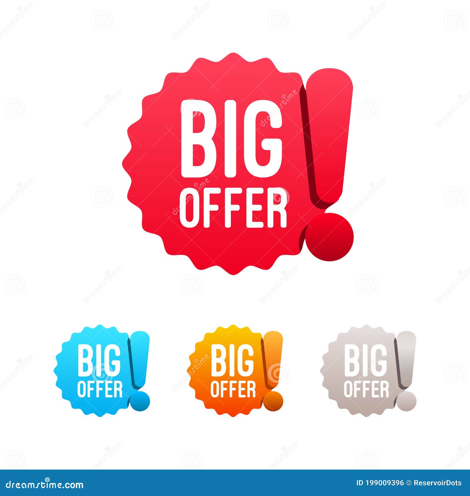 Big Offer Labels stock vector. Illustration of business - 199009396