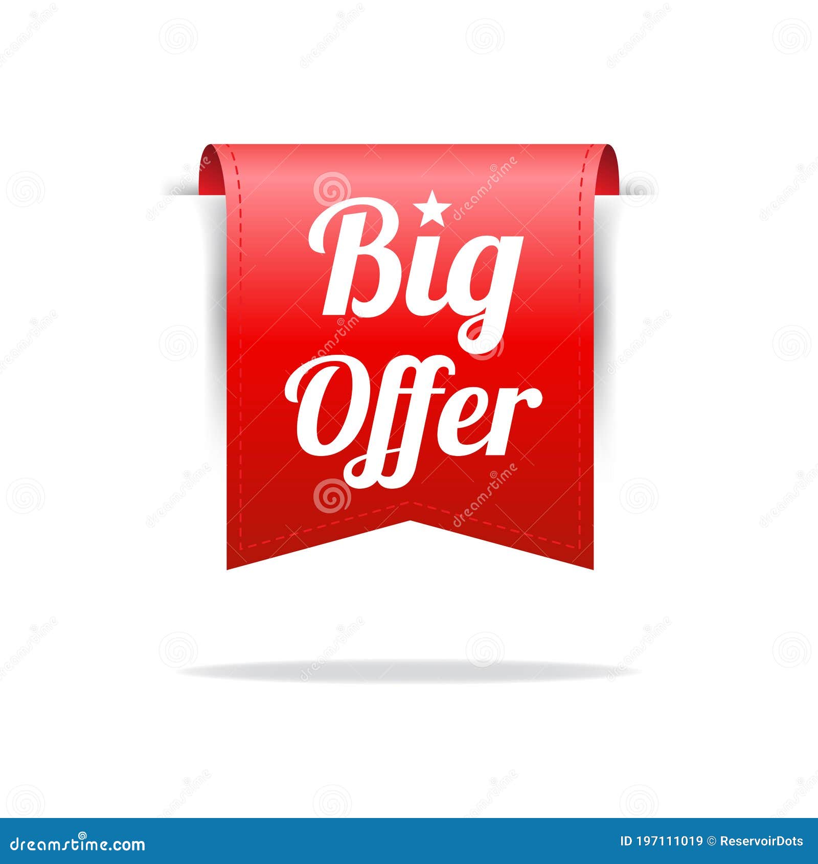 Big Offer Red Label stock vector. Illustration of ribbon - 197111019