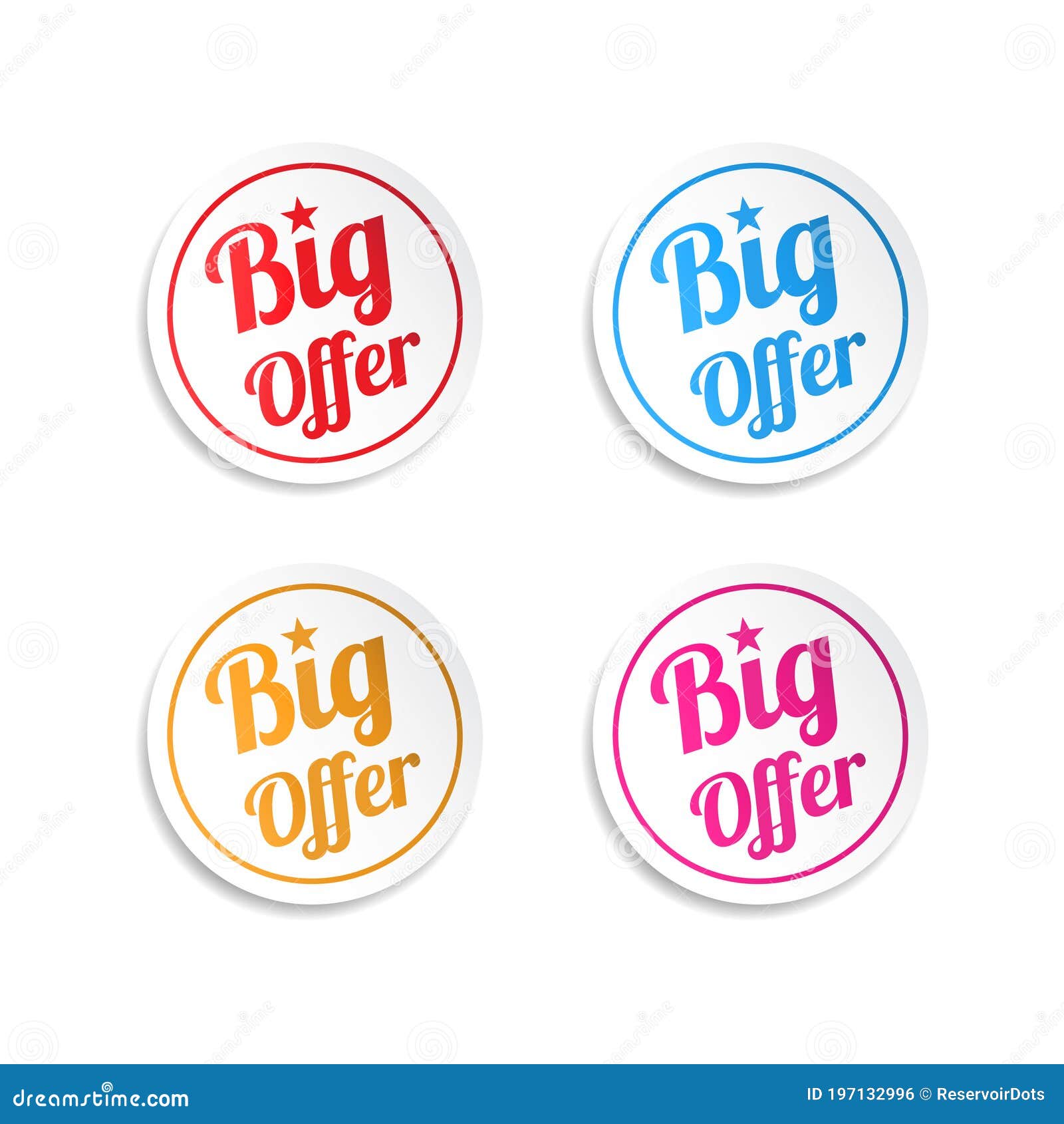 Big Offer Stickers stock vector. Illustration of save - 197132996