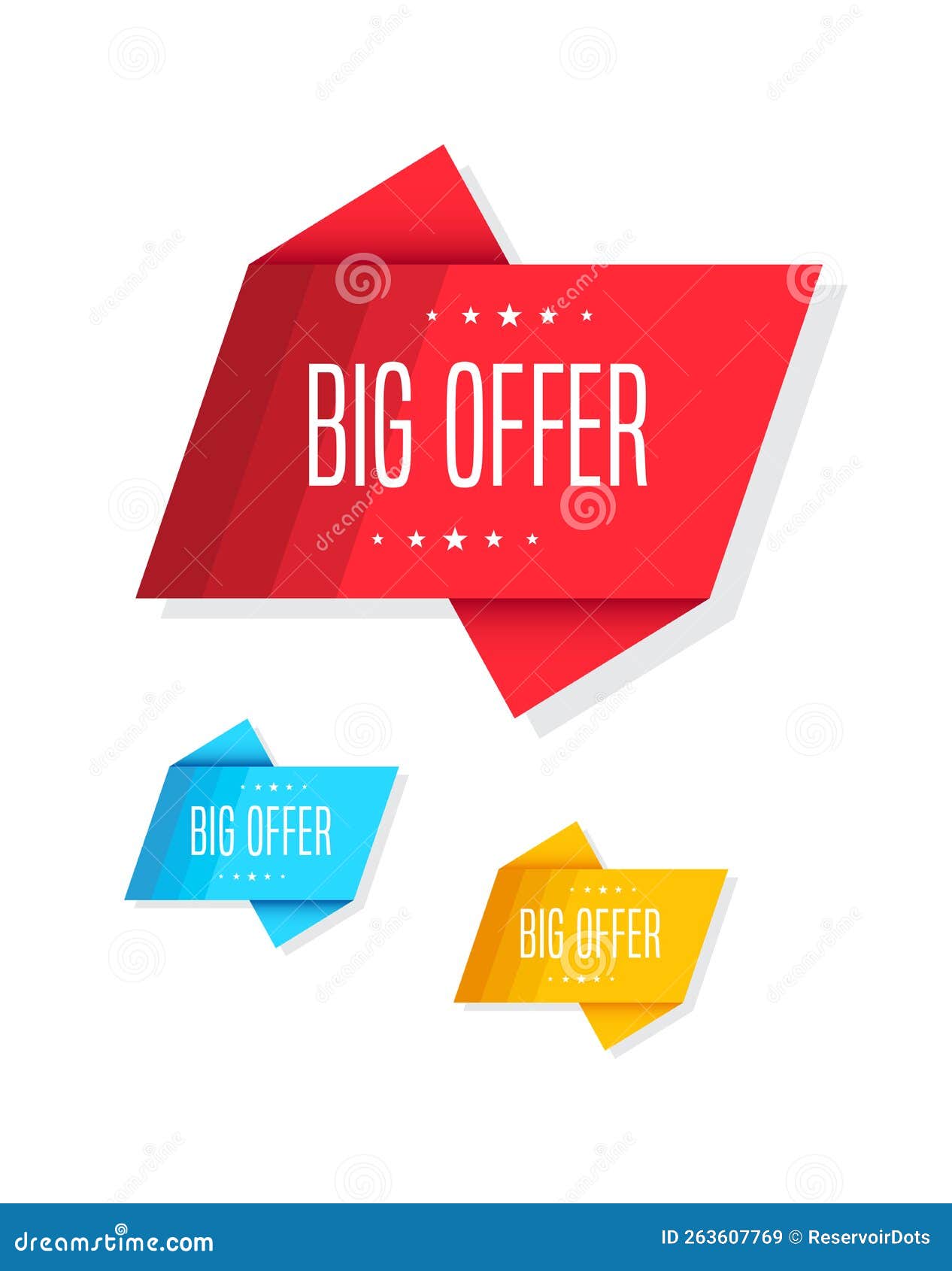 Big Offer Tags Set stock illustration. Illustration of price - 263607769