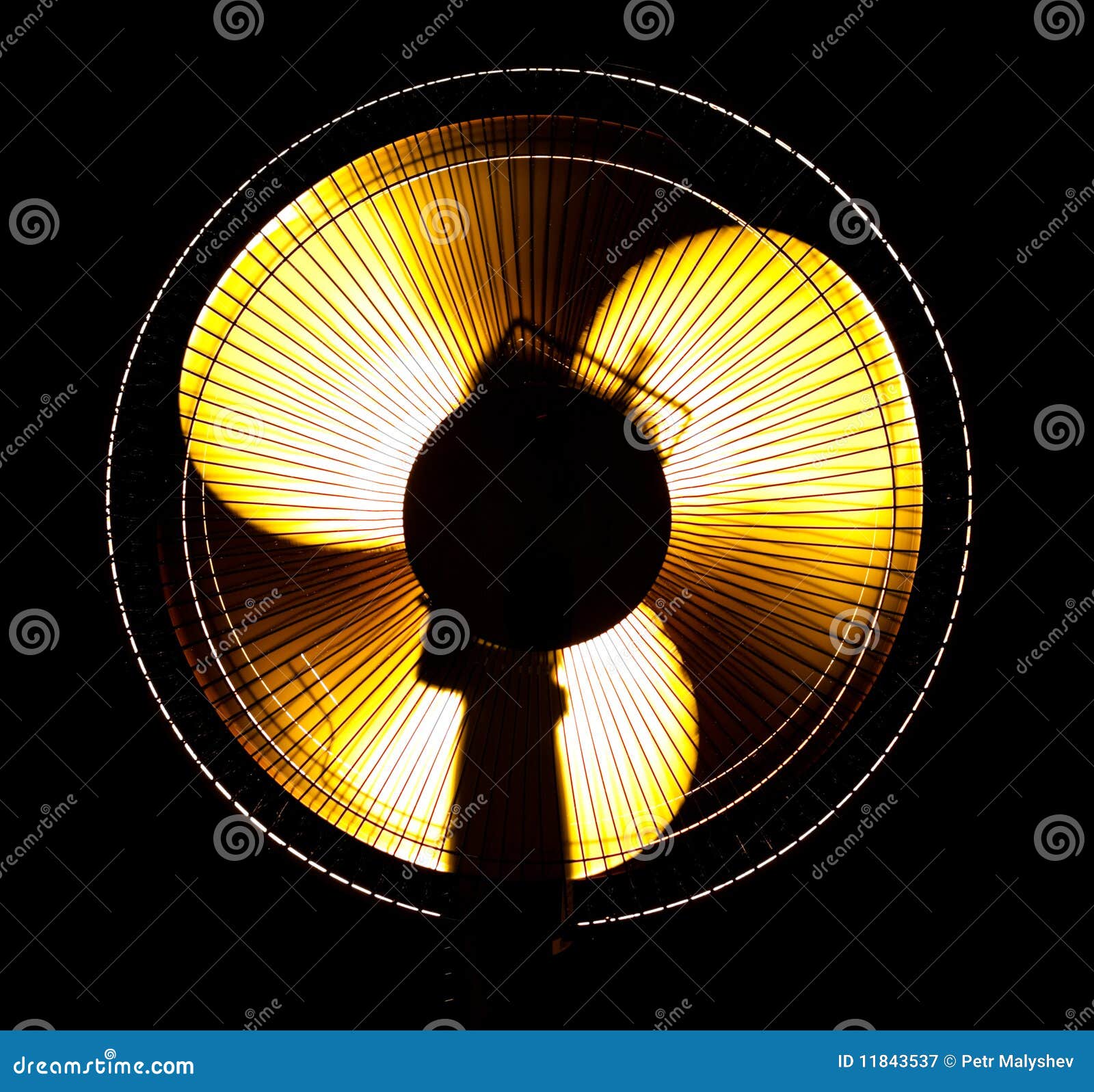 Big Office Fan in Yellow Light Stock Image - Image of chrome, grid ...