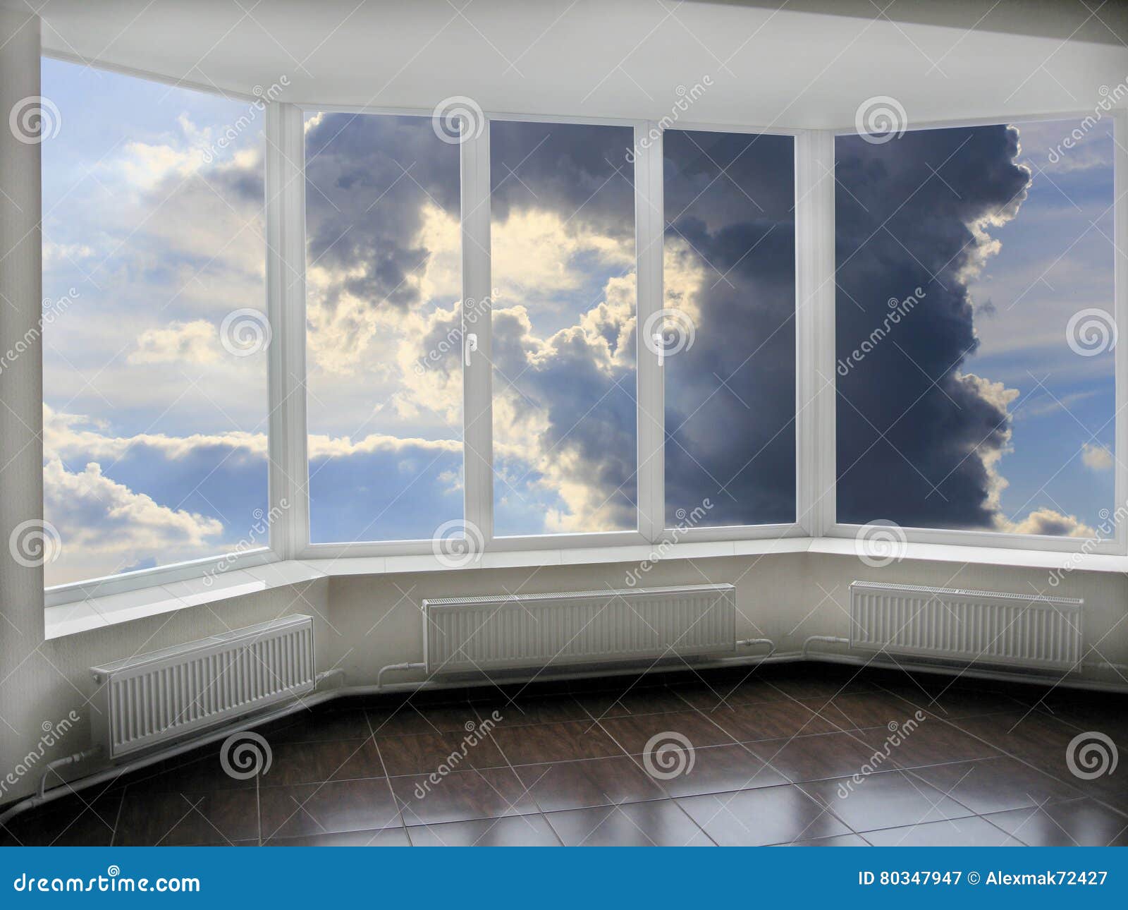Big Office Windows with Sunset Beyond it Stock Image - Image of ...