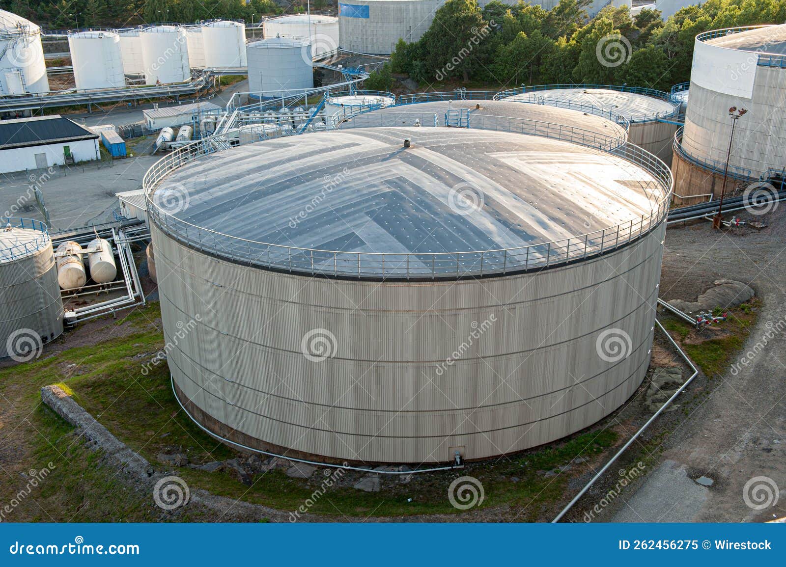 A Big Oil Tank Seen from Above Stock Image - Image of power, petroleum ...