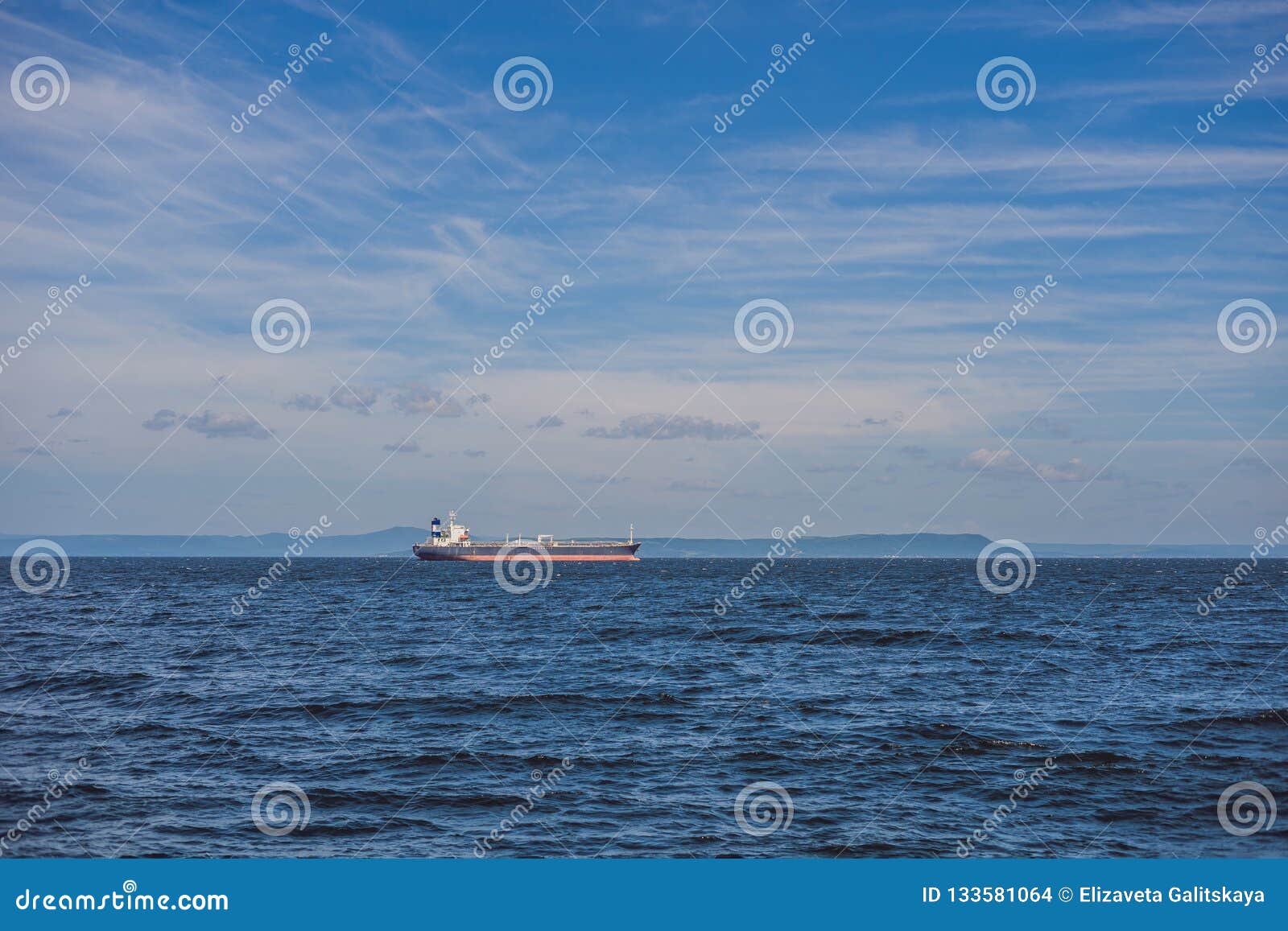 Big Oil Tanker in the Open Sea Stock Photo - Image of plant, freight ...